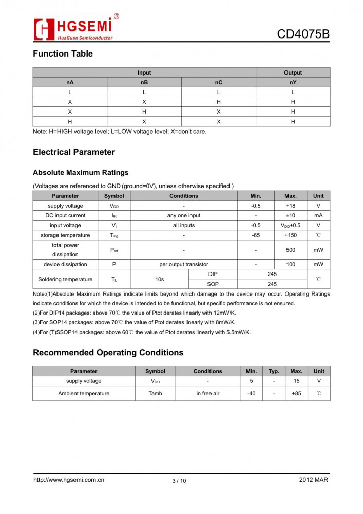 CD4075BE datasheet page 3