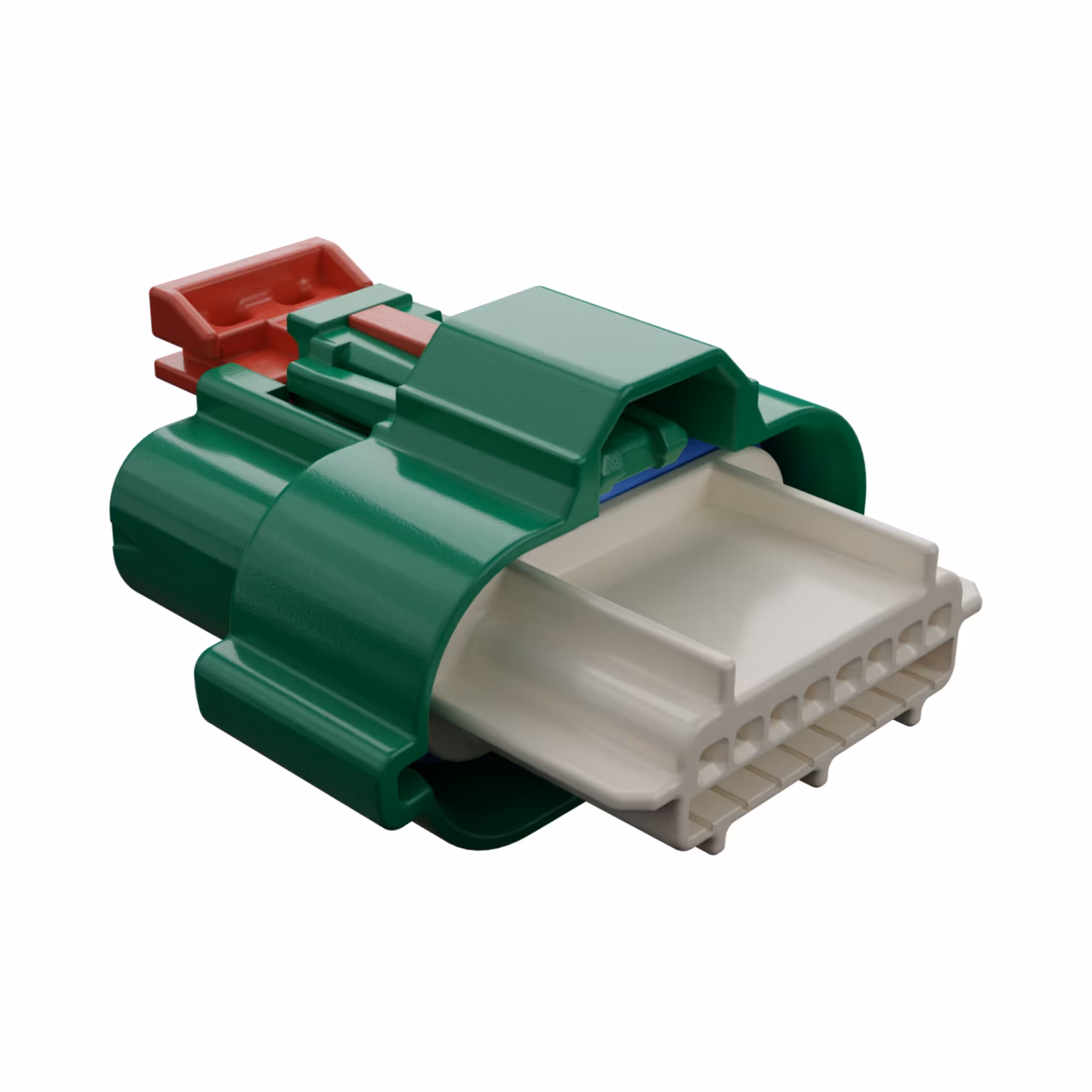 Squba Sealed Receptacle Assembly with CPA, 1.80mm Pitch, Single Row, 8 Circuits, Green for sale