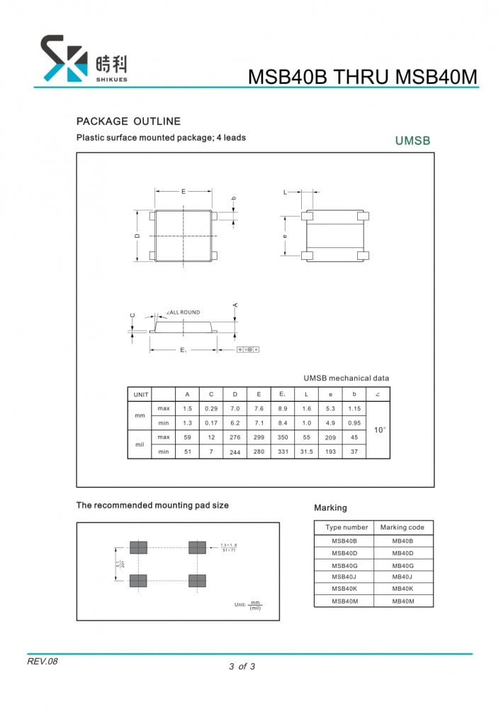 MSB40B datasheet page 3
