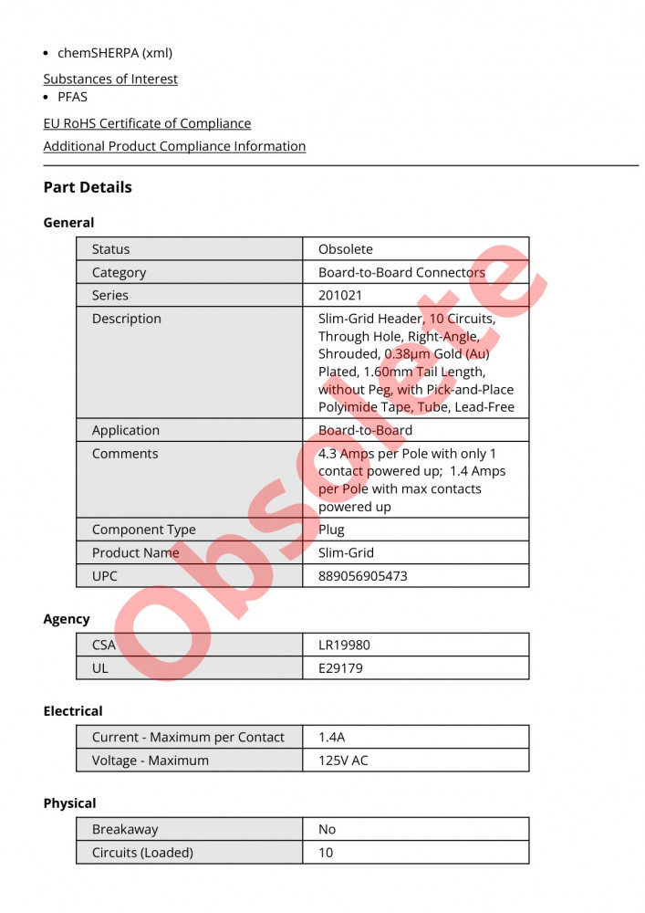 MOLEX 2010213110 technical document page 2