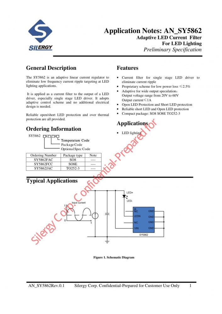 SY5862FAC datasheet page 1