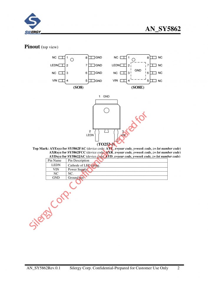 SY5862FAC datasheet page 2