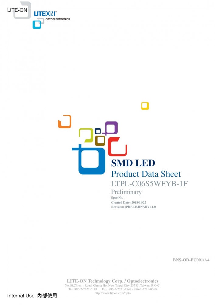 LTPL-C06S5WFYB-1F datasheet page 1