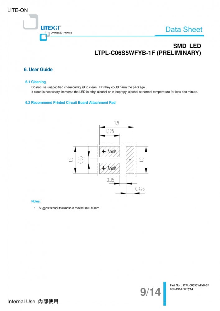 LTPL-C06S5WFYB-1F datasheet page 10