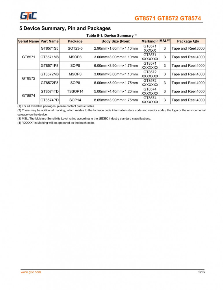 GT8574TD datasheet page 3