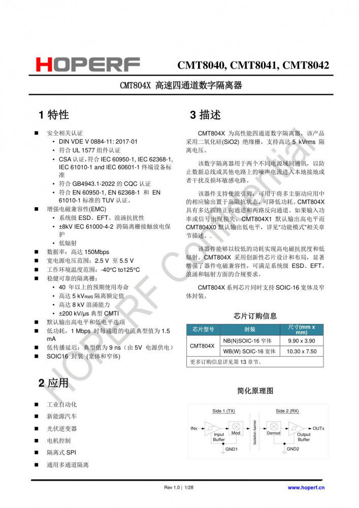 CMT8040N0 datasheet page 1