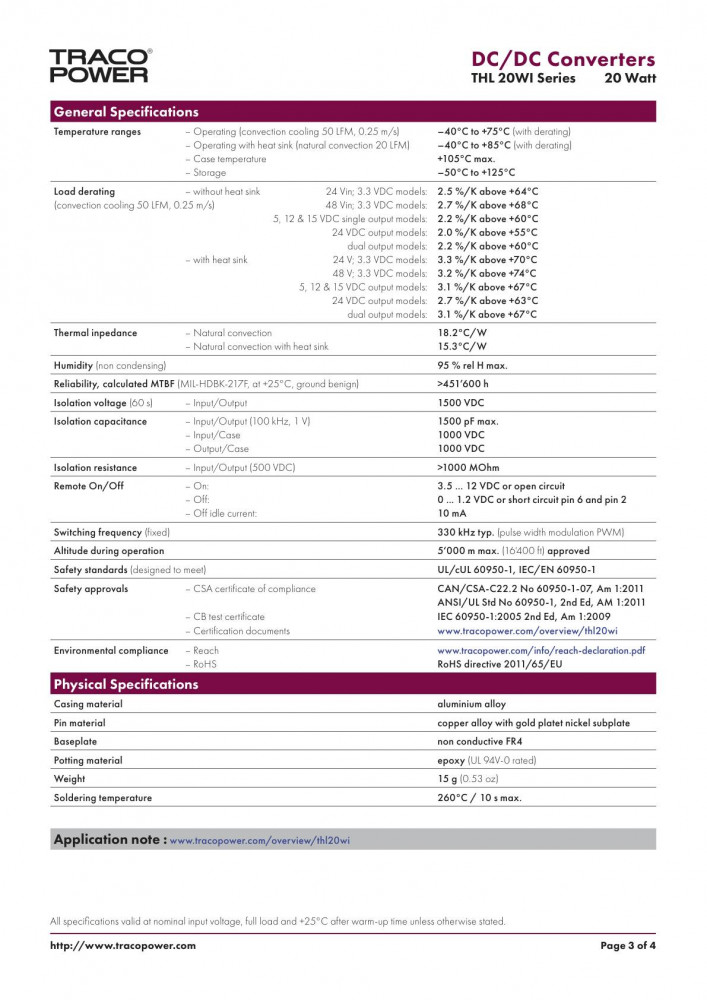 THL 20WI datasheet preview, page 3