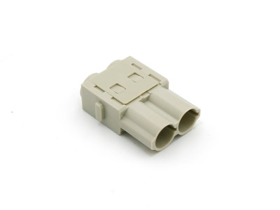 Heavy-Duty BUS Circular or Coaxial Connector Insert, Male, 2-Pole, 10A, Size 3A «21x21»