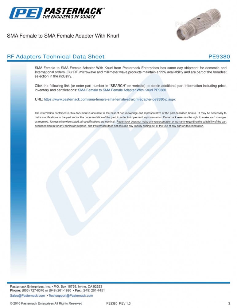 PE9380 technical document page 3