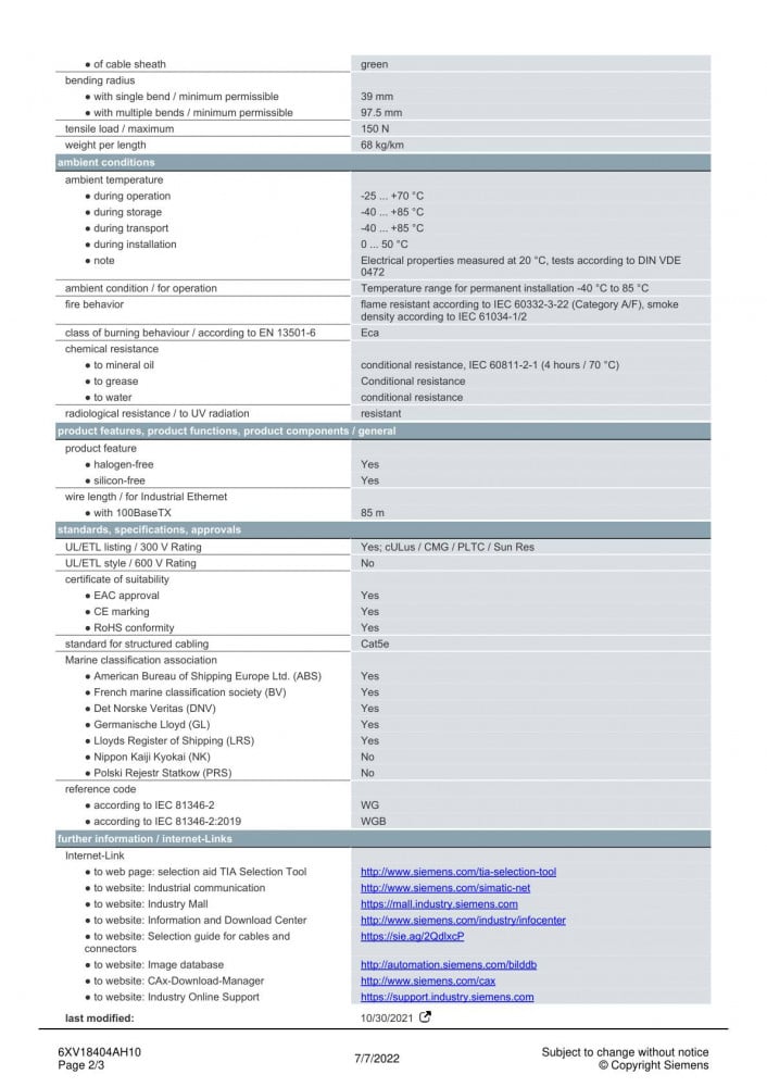 6XV18404AH10 datasheet page 2