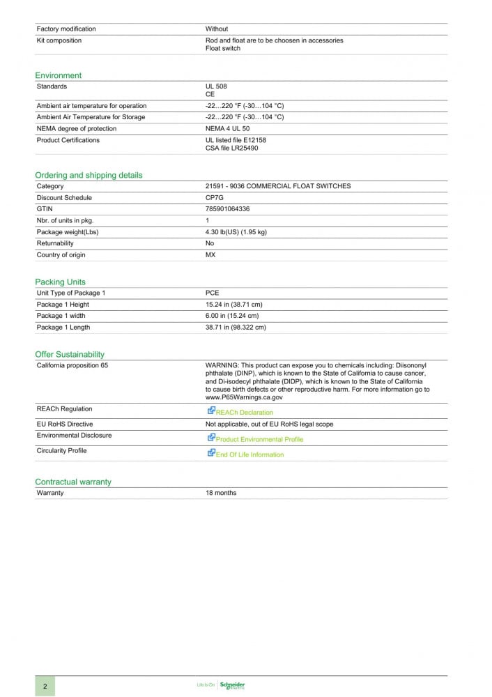 9036DW31R technical document page 2