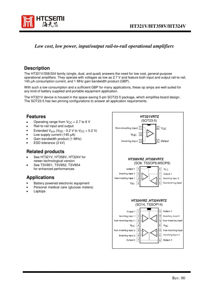 HT324VRTZ datasheet page 1