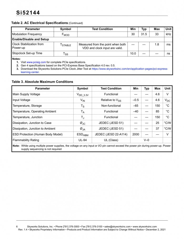 SI52144 technical document page 6