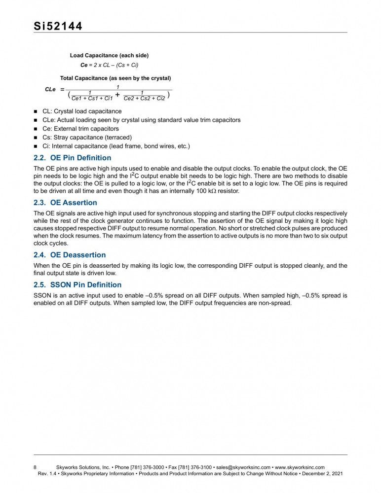 SI52144 technical document page 8