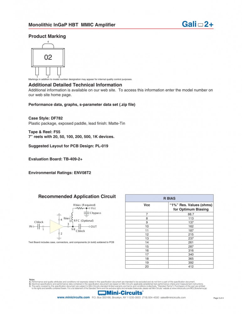GALI-2+ datasheet page 3