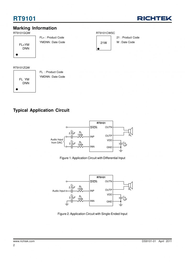 RT9101 datasheet page 2