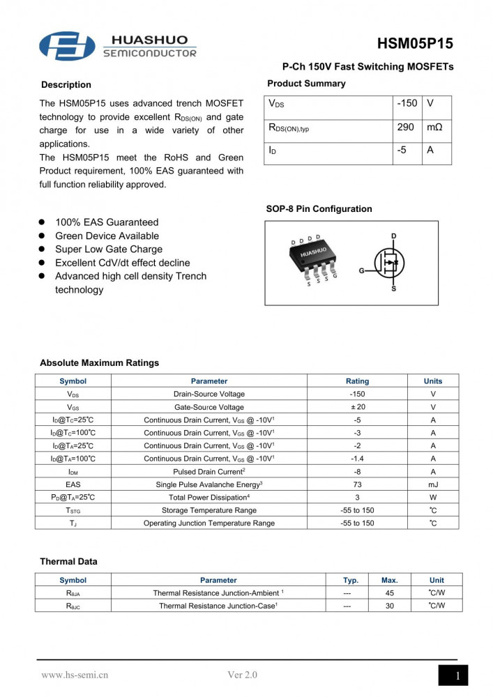HSM05P15 datasheet page 1
