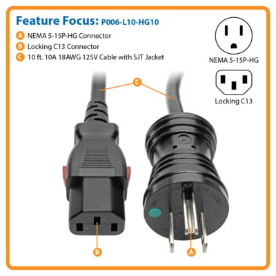 EATON P006-L10 Power Line Cable and Extension Cord Assembly for sale