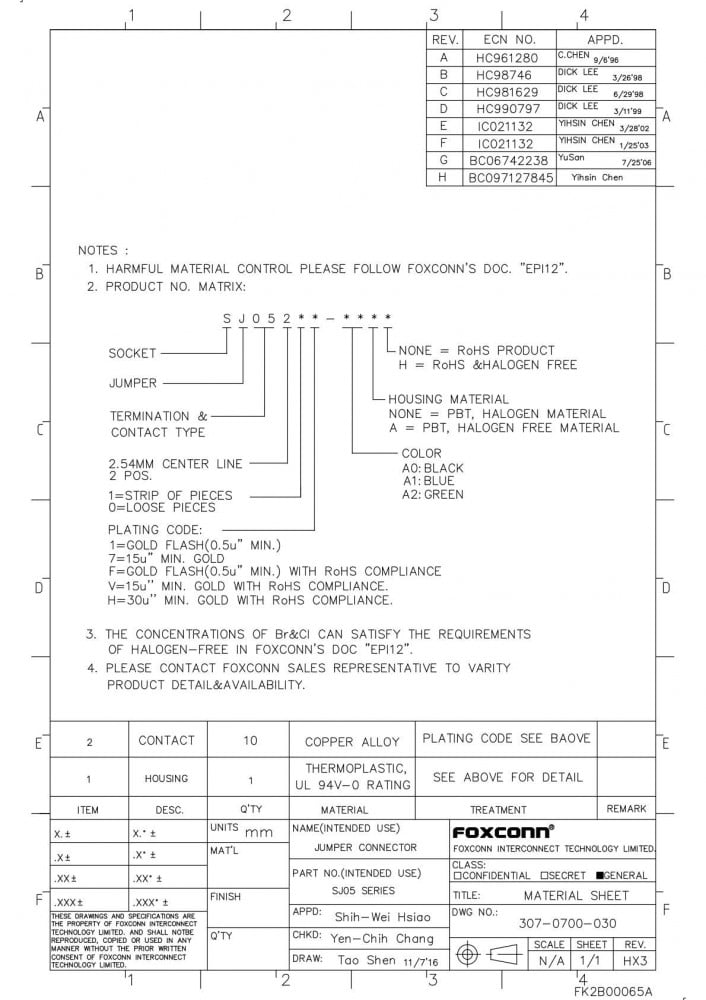 FOXCONN SJ05201-A0 technical document page 2