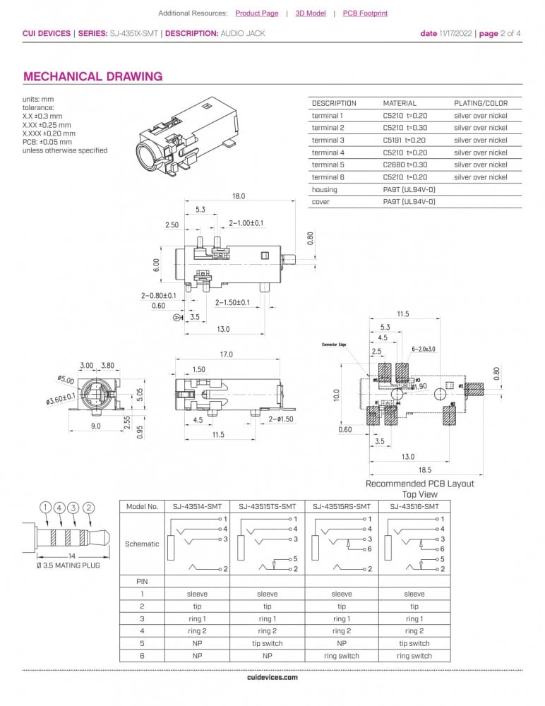SJ-43514-SMT-TR technical document page 2