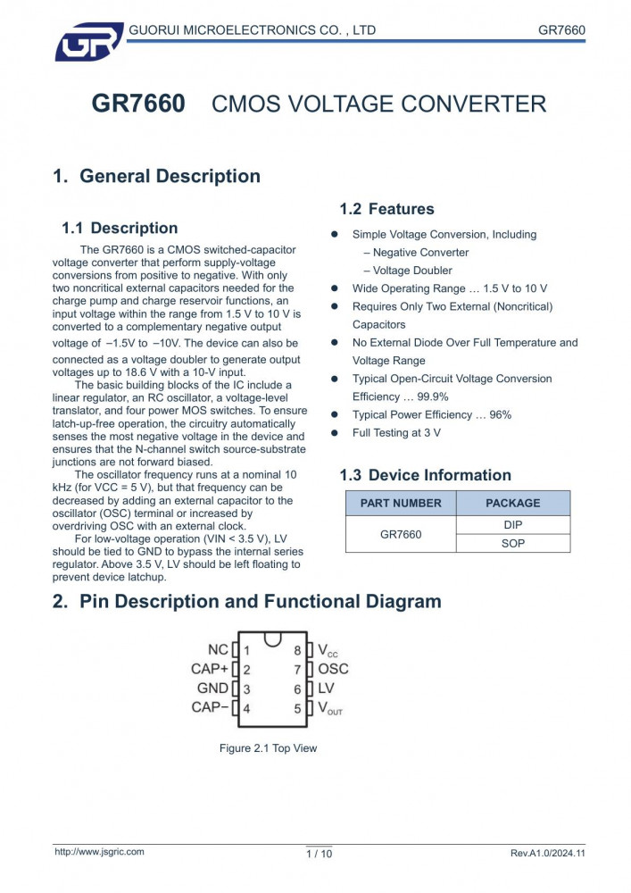 GR7660 datasheet page 1