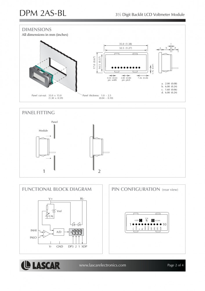 DPM 2AS-BL technical document page 2