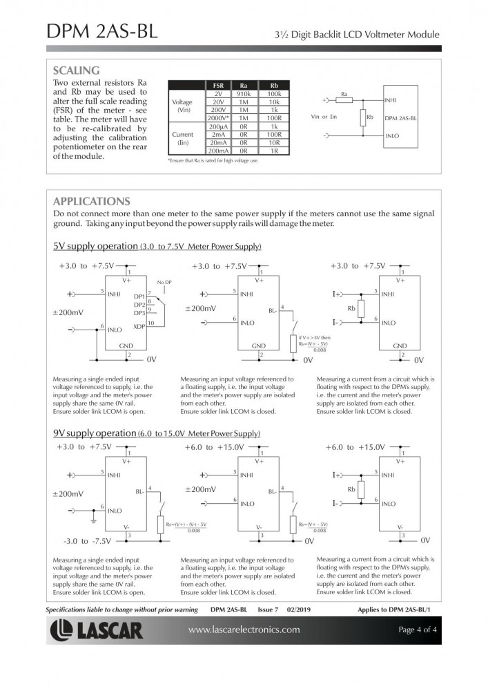 DPM 2AS-BL technical document page 4