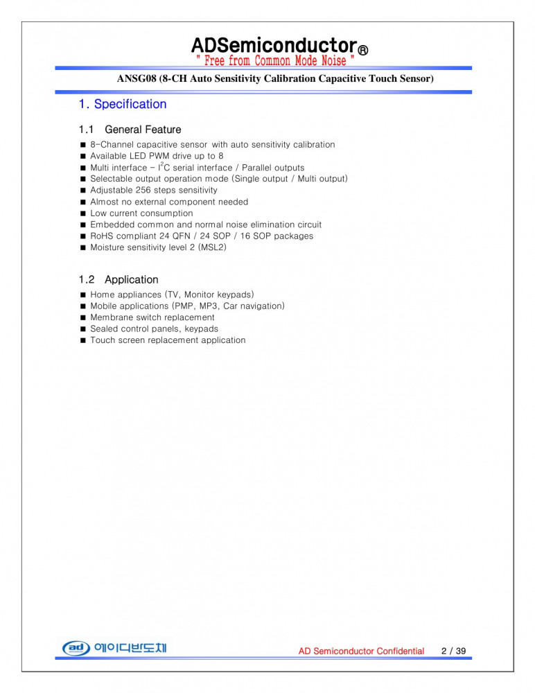 ANSG08SH datasheet page 3