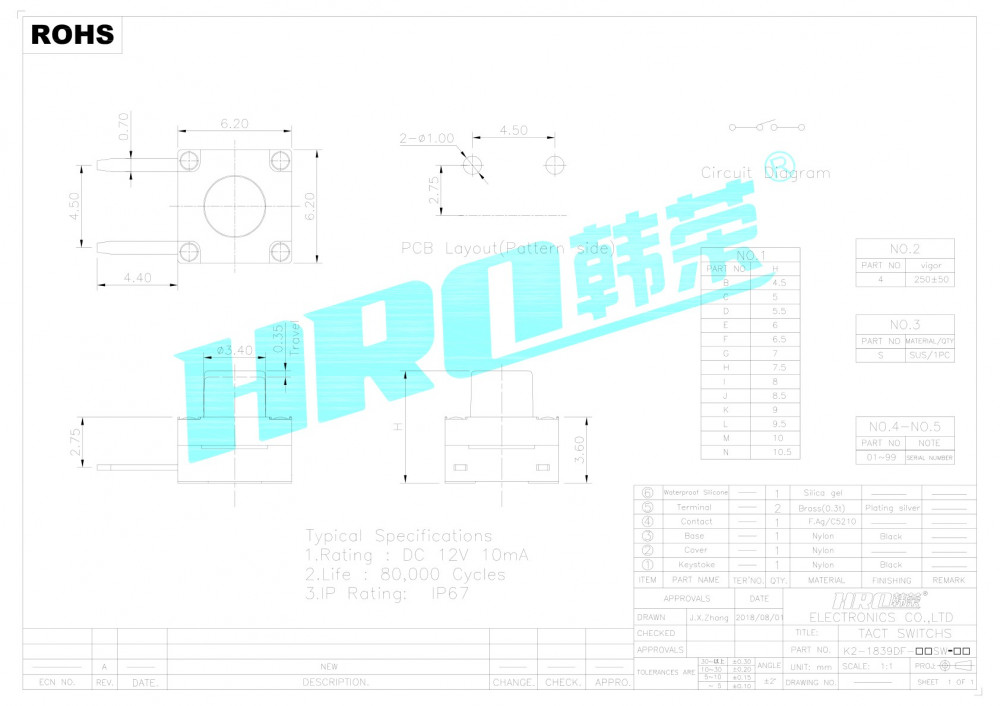K2-1839DF-I4SW-02 technical document page 1