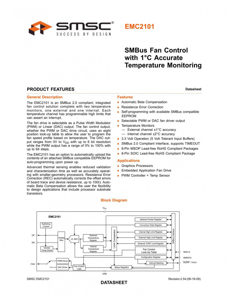 EMC2101 datasheet page 1