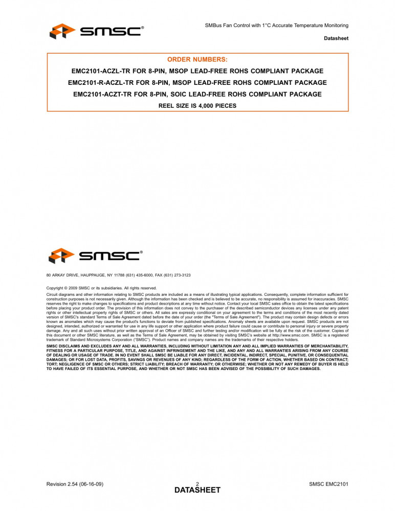 EMC2101 datasheet page 2