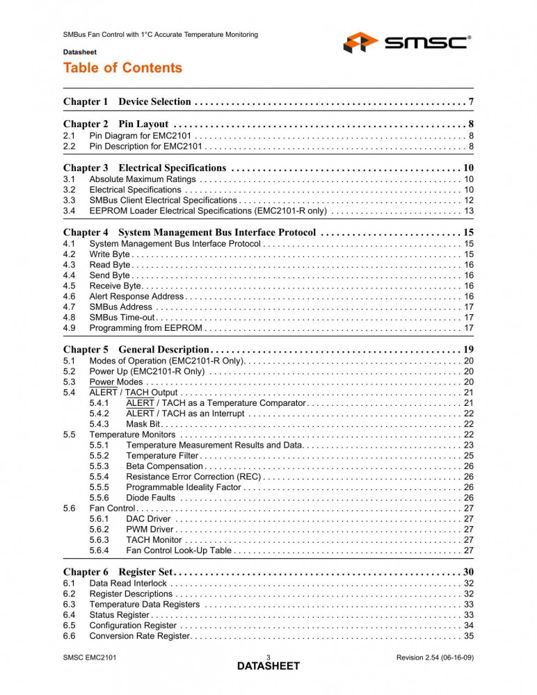EMC2101 datasheet page 3