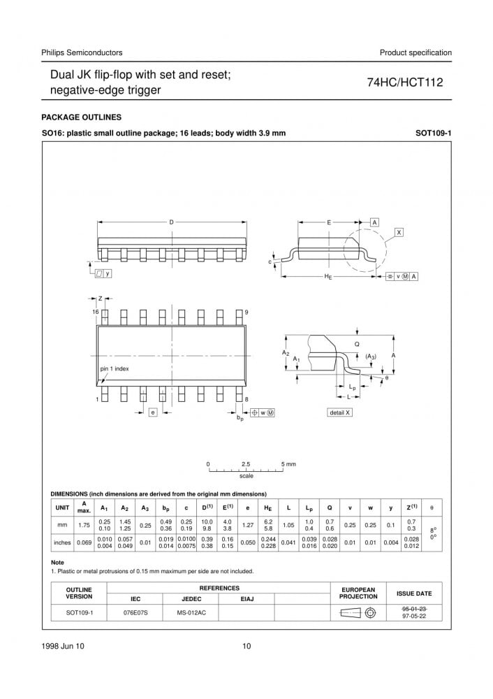 74HC112D datasheet page 10
