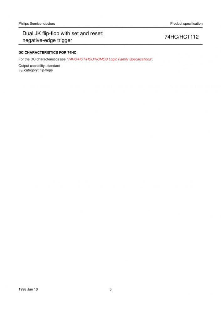 74HC112D datasheet page 5