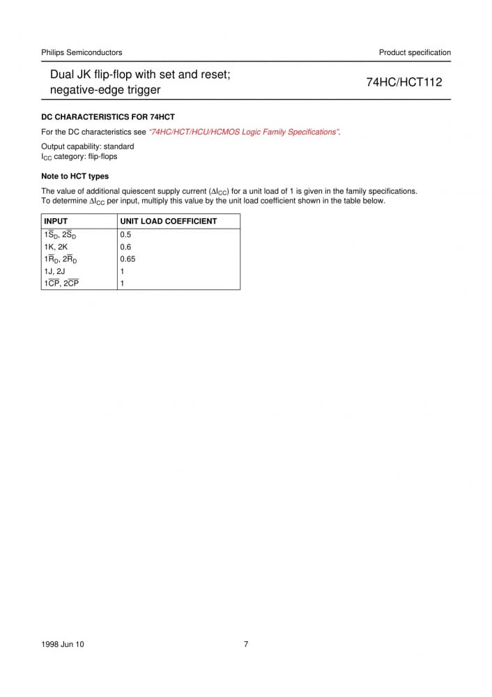 74HC112D datasheet page 7