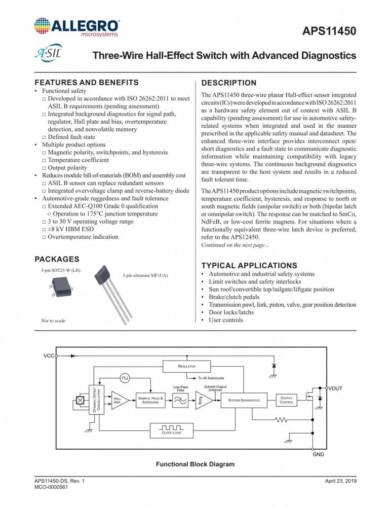 APS11450 datasheet page 1