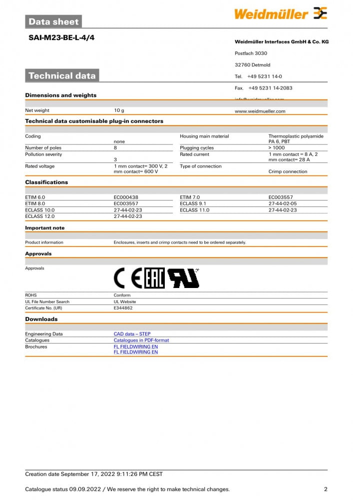 WEIDMULLER 1995810000 documentation page 2
