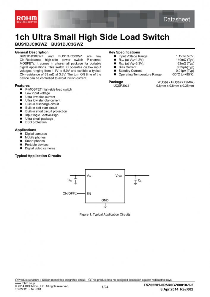 BUS1DJC3GWZ-E2 technical document page 1