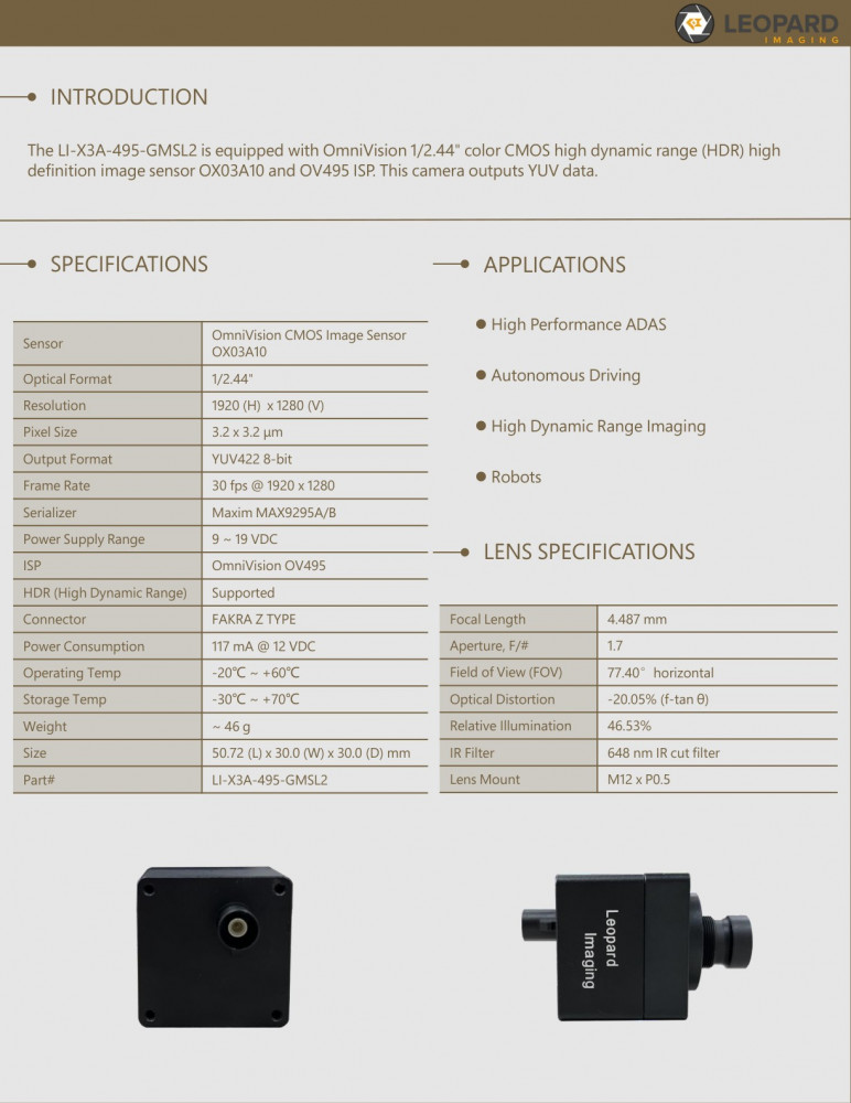 Supplied document image 2; source material identifies LI-X3A-495-GMSL2