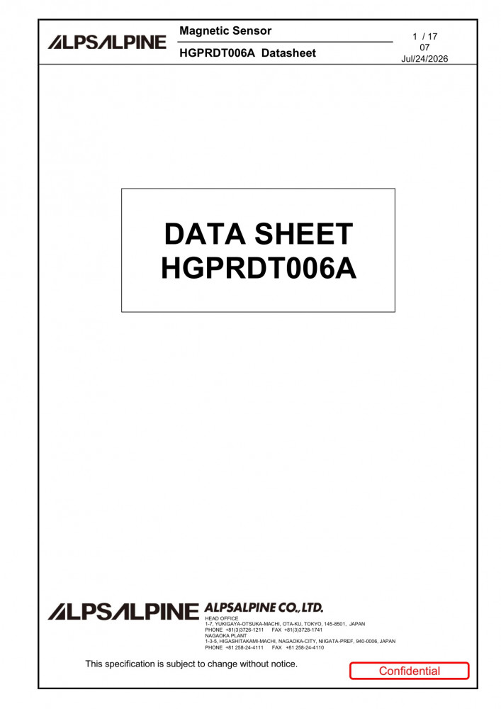 HGPRDT006A datasheet page 1
