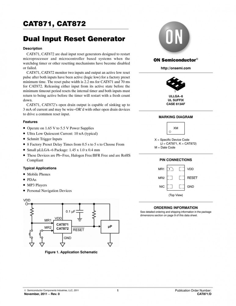 CAT872 datasheet page 1