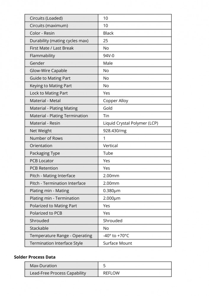 Molex Milli-Grid product specification page image 3