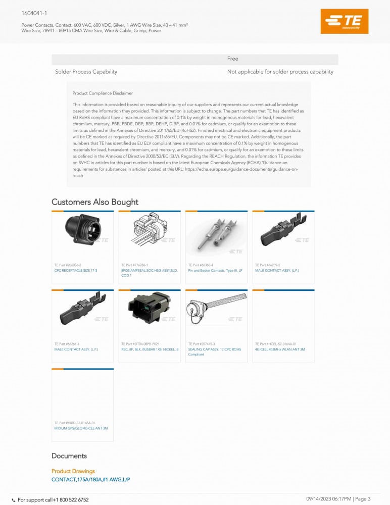 TE Connectivity 1604041-1 technical document page 3