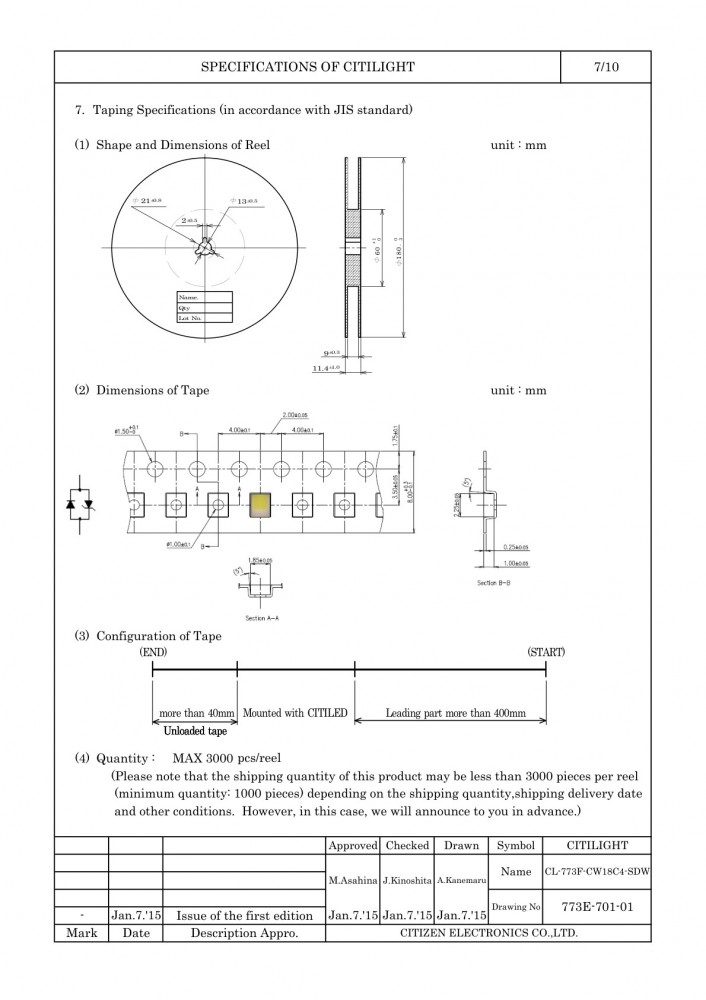CL-773F-CW18C4-SDW-T datasheet page 7