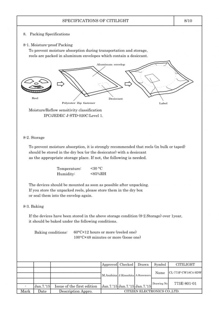 CL-773F-CW18C4-SDW-T datasheet page 8