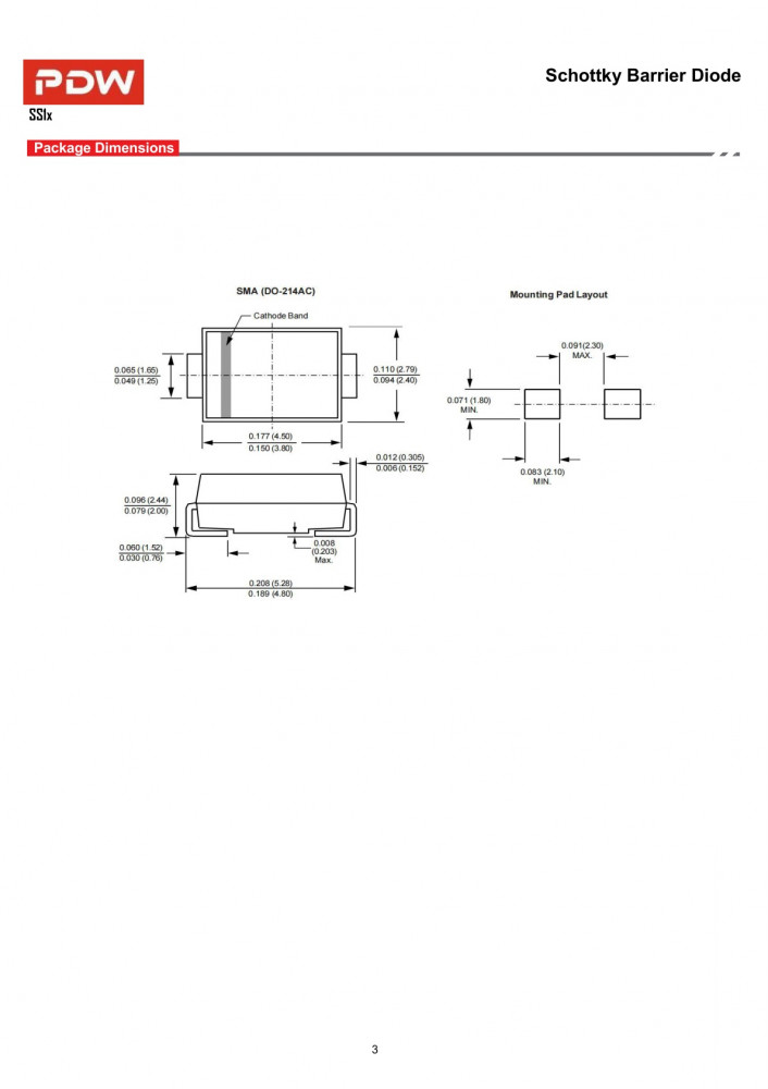 PDW SS110 datasheet page 3