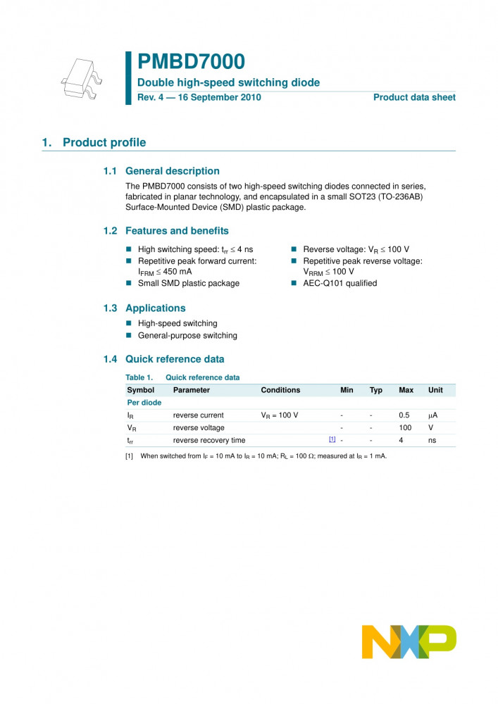 PMBD7000 datasheet page 2