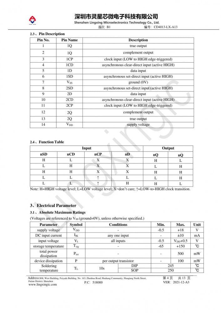 CD4013BE(LX) datasheet page 4