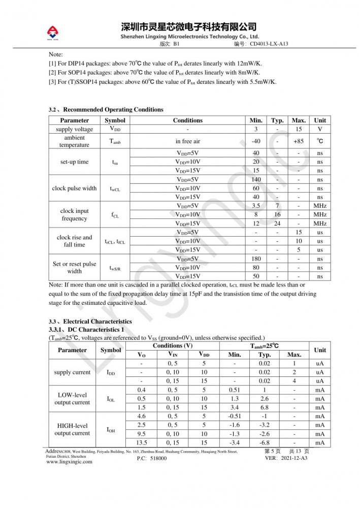 CD4013BE(LX) datasheet page 5