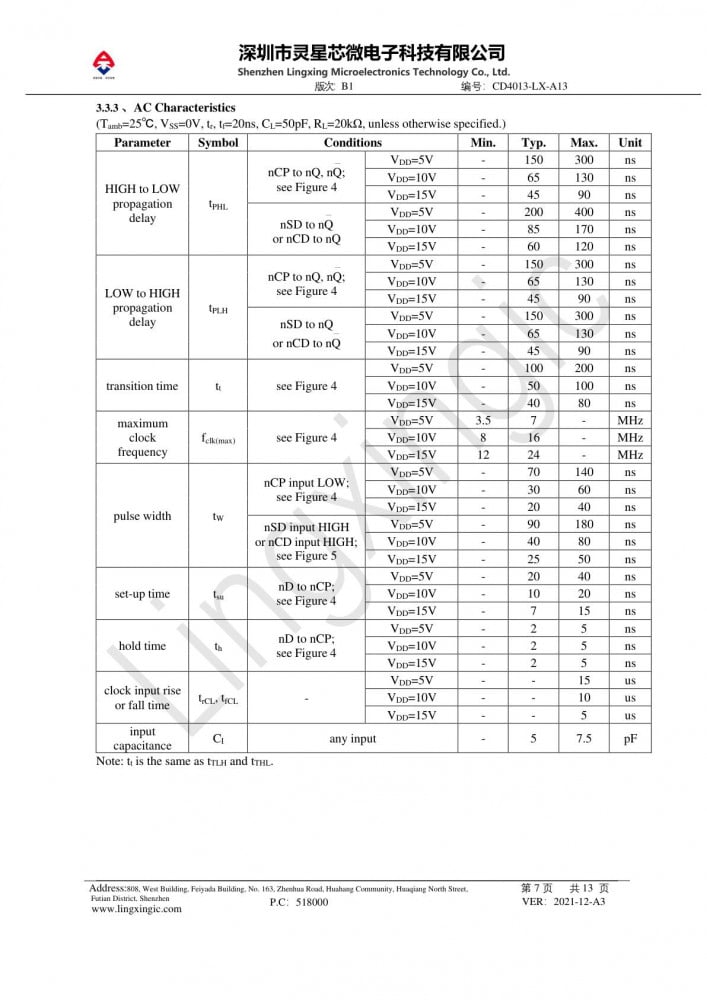 CD4013BE(LX) datasheet page 7